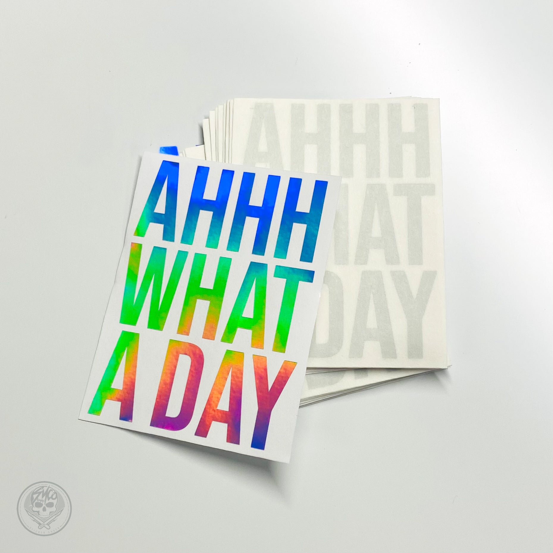 AHHH WHAT A DAY Sticker – Sticker Shack | Sycographix