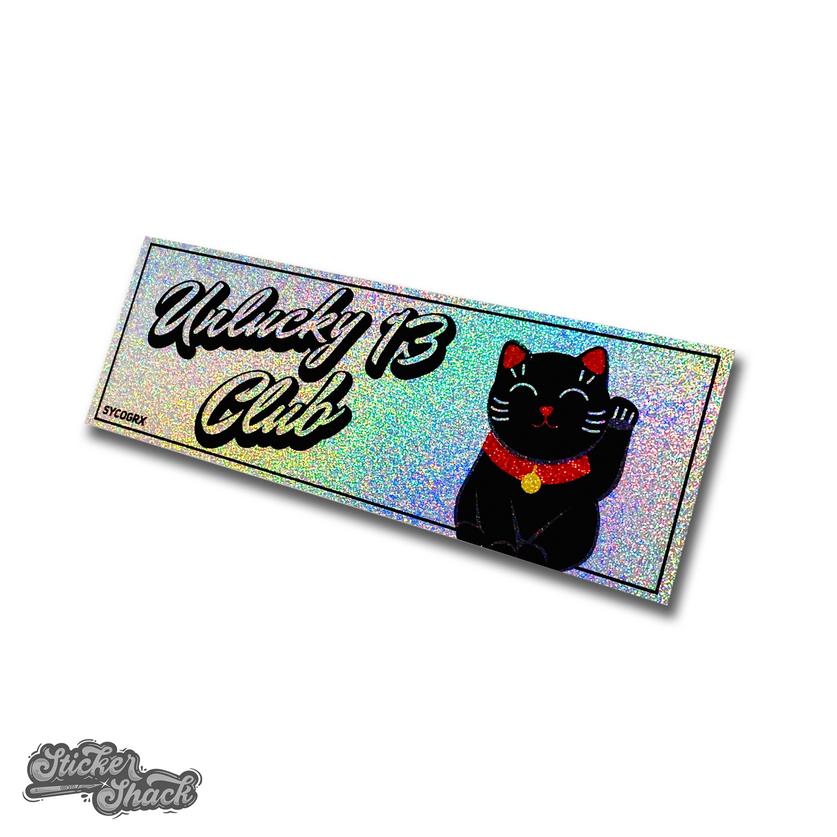 Unlucky 13 Club Slap Sticker Glitter – Sticker Shack